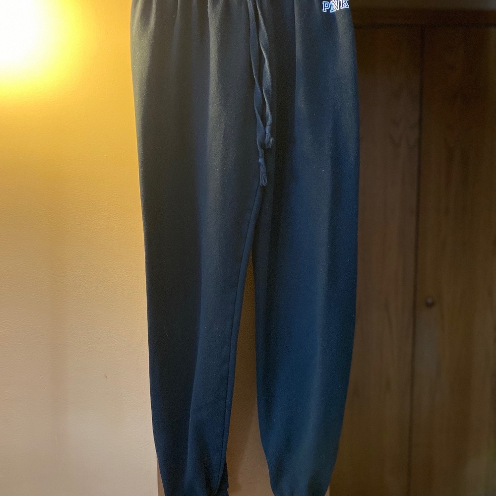 Pink Logo Black Sweats - Gem